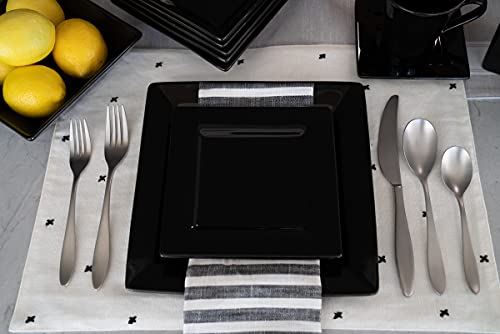 10 Strawberry Street Nova Square 30 pc Dinnerware Set, Black