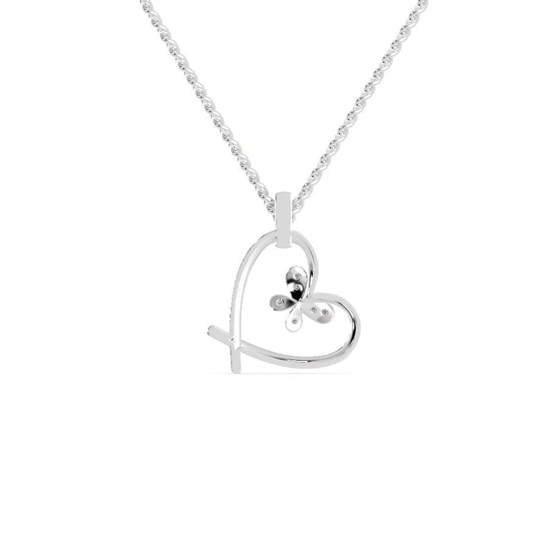 0.03 TCW Round Cut 925 Sterling Silver with Cubic Zirconia Charm Pendant For Women By Elenore