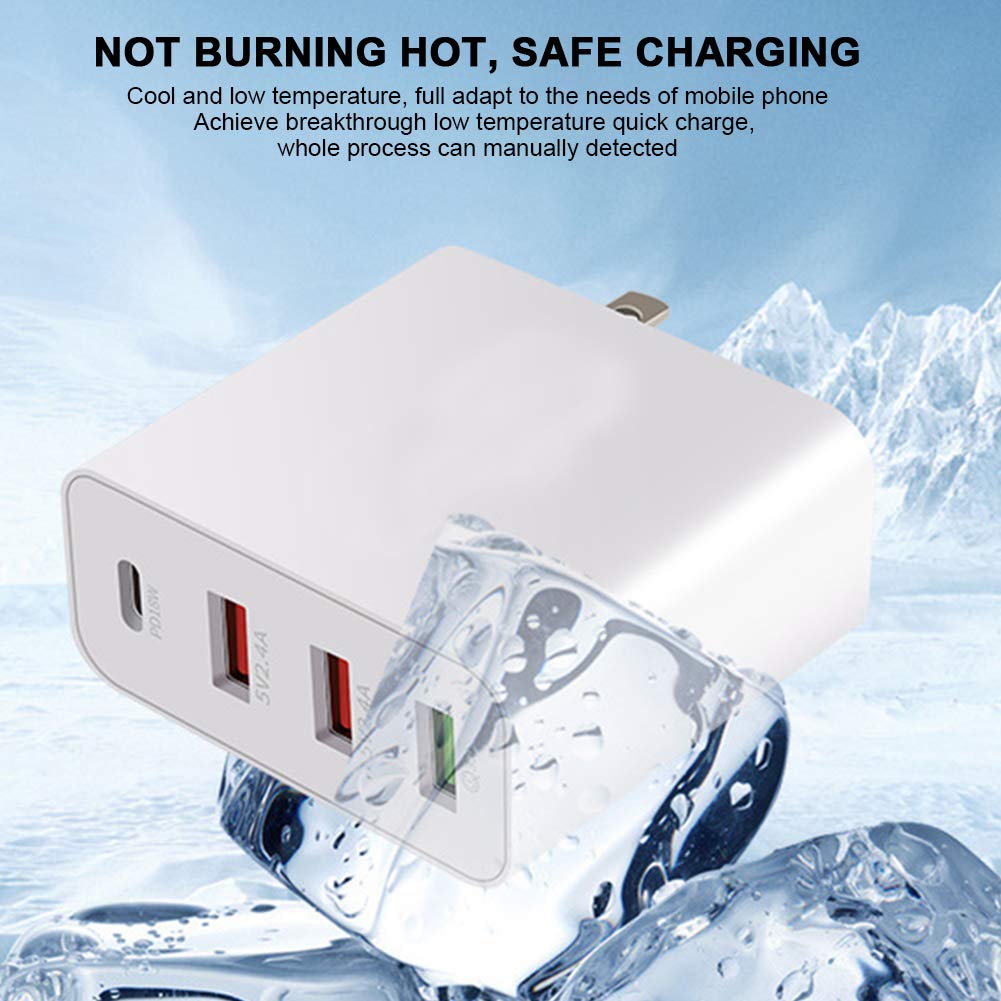 γππ‘π«π’π¬ππ¦ππ¬ ππ’ππγ 18W Charger, High Temperature Resistance 4 Port Charger, Durable PD Dual Chip Built-in Intelligent Chip for Traveling Outdoor Business(U.S. regulations)