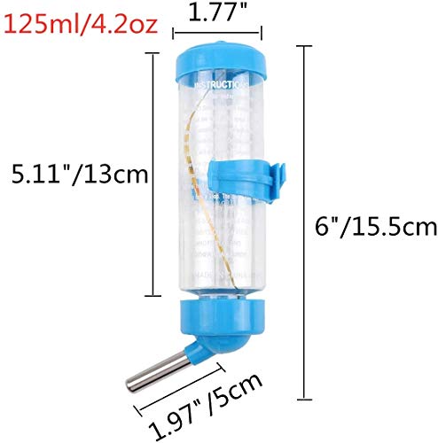2 in 1 Hamster Hanging Water Bottle Small Animal Auto Dispenser with Base for Hamster Rat Gerbil Mouse Chinchillas Squirrel Guinea Pig Cage Toy