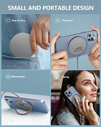 【UV-Coating】 Magnetic Wireless Charger,Qi-Certified Wireless Charging Pad Mag-Safe Charger Compatible with iPhone 14/14 Plus/14 Pro/14 Pro Max, iPhone 13/13 Pro/13 Pro Max/13 Mini, Mag Charging Grey