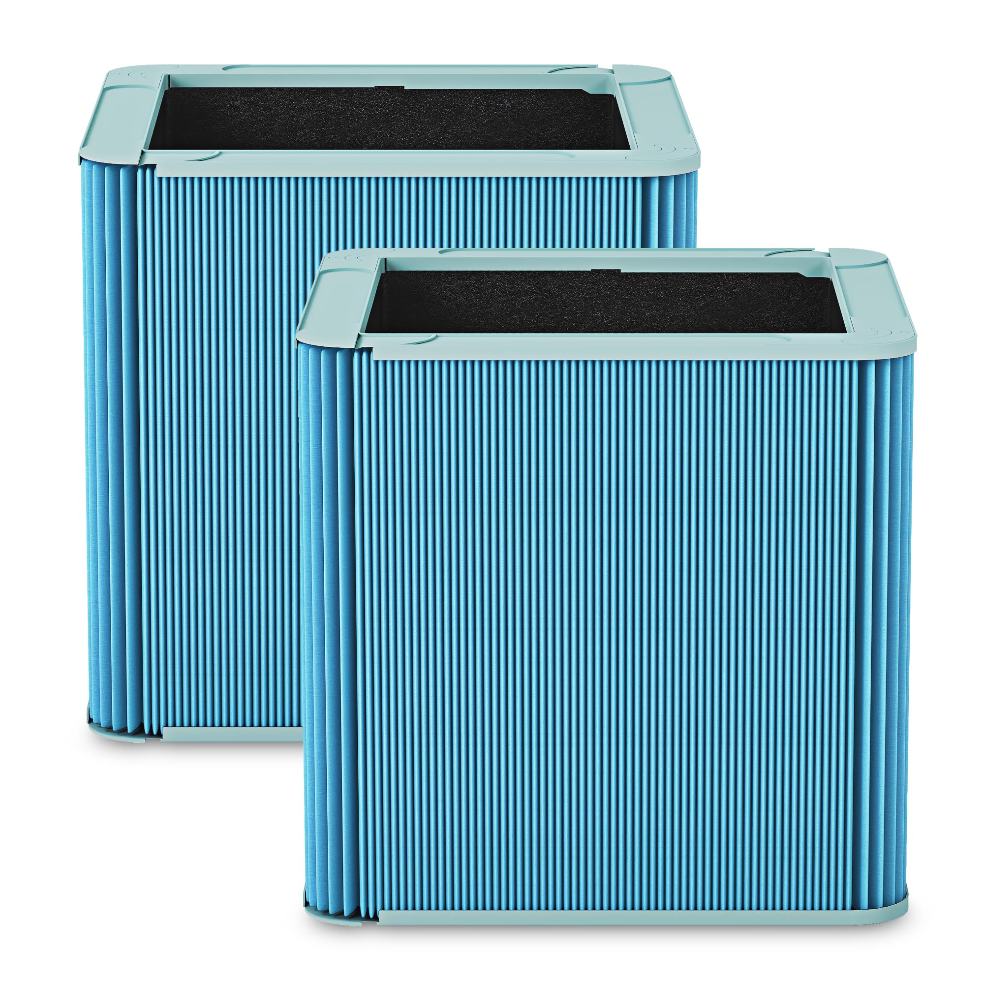 1 Pack 211+ Replacement Filter Compatible with Blueair Blue Pure 211+ Air Puri-fier, H13 True HEPA Filter, Foldable Particle and Activated Carbon Replacement Filter
