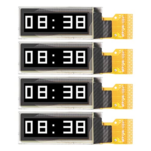 0.91in Display Module, Multifunctional Good Flexibility Organic Light Emitting Diode Screen Clear Image 4PCS for DIY Electronic Devices(MRA071‑1 White Display)