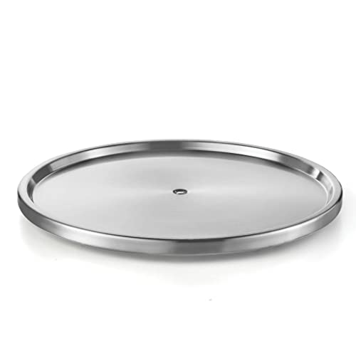 1 Tier Lazy Susan by Lovotex: Stainless Steel 360 Degree Turntable β Rotating 2-Level Tabletop Stand for Your Dining Table, Kitchen Counters and Cabinets β Turning Table Spice Rack Organizer Tray