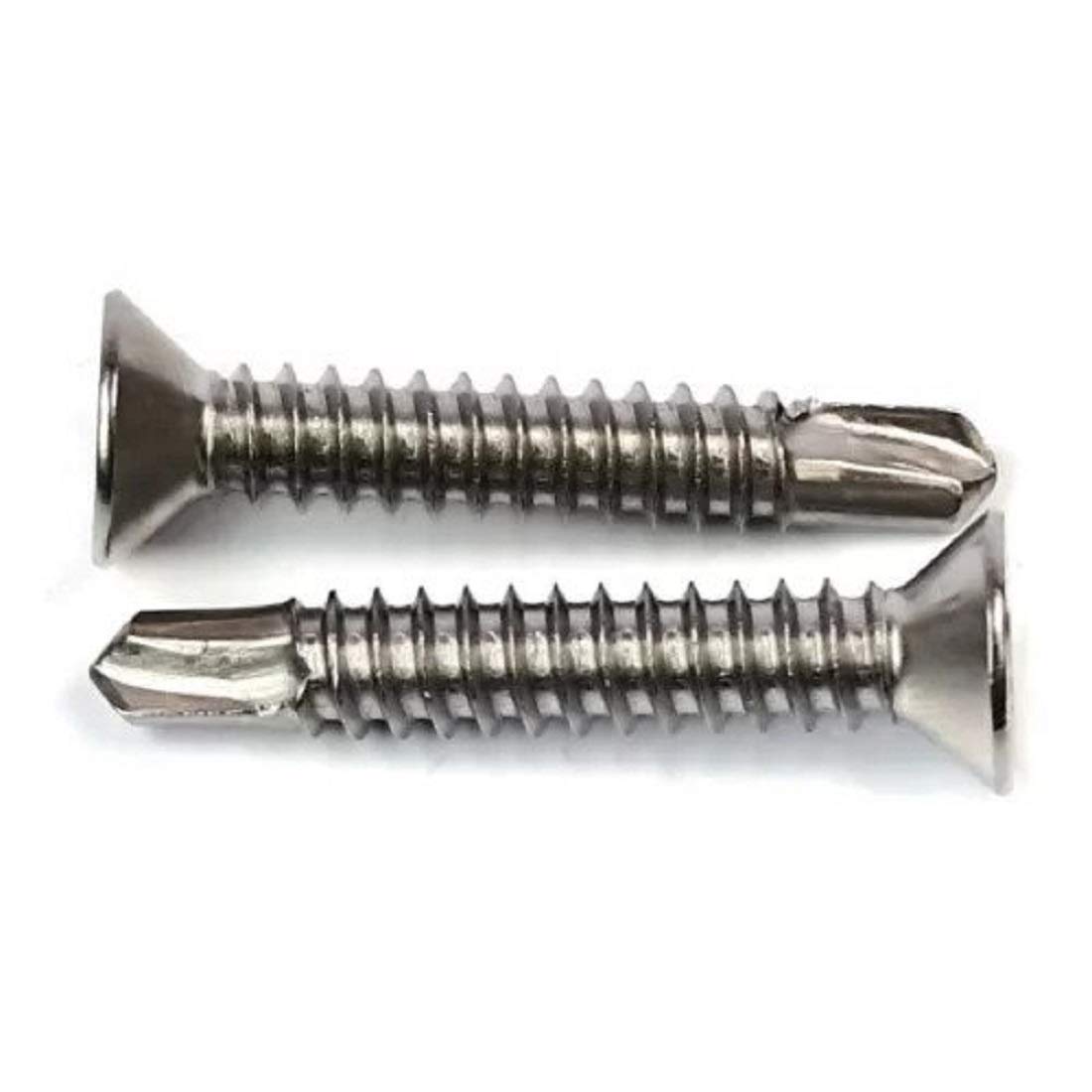#12 Phillips Flat Head Self Drilling Screws 410 Stainless Steel TEK Sheet Metal Screws #12 x 1-1/4 inch Qty 100