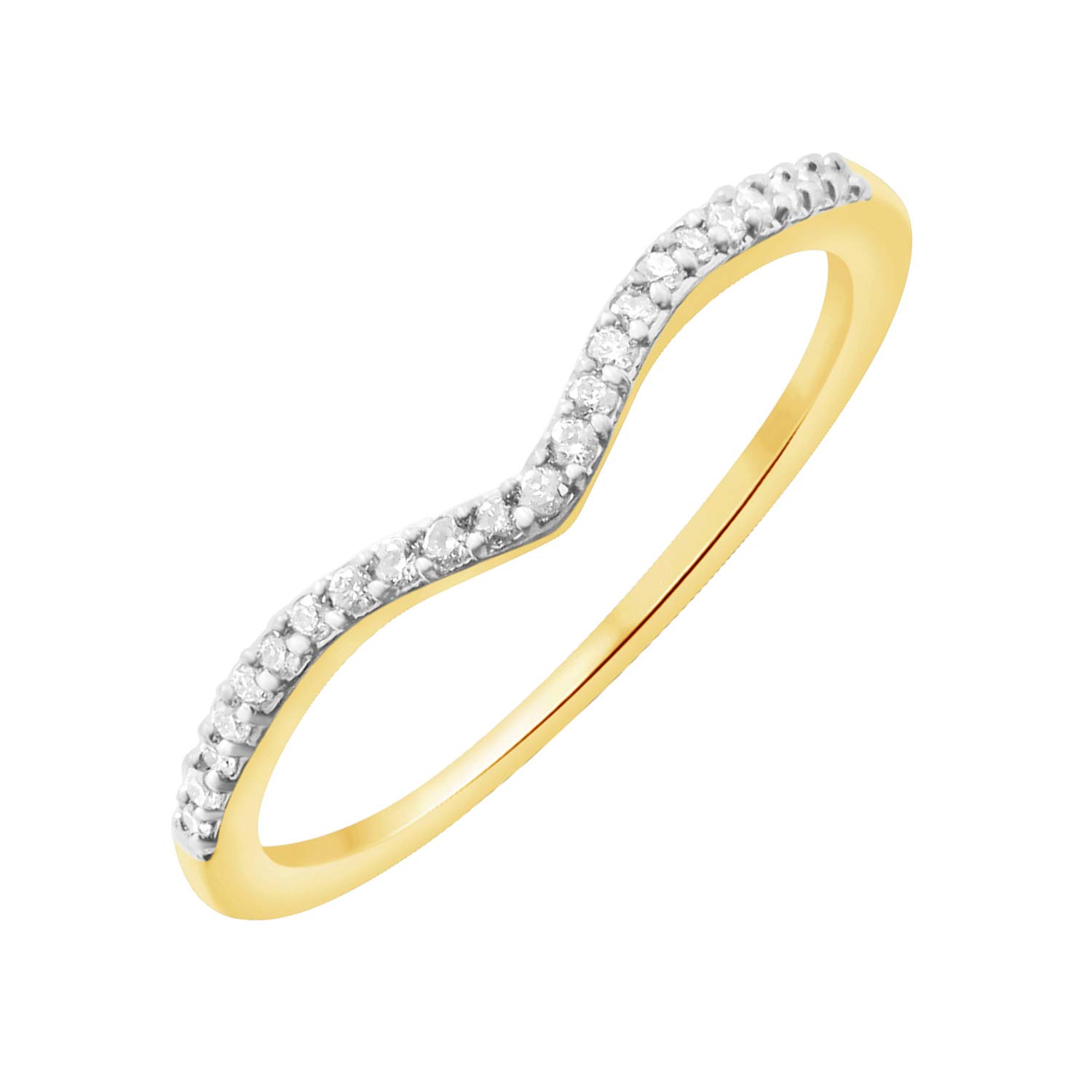 0.08 CTTW Diamond Half Eternity Ring/Anniversary Band Round cut Natural Diamond Ring in 10K Yellow Gold