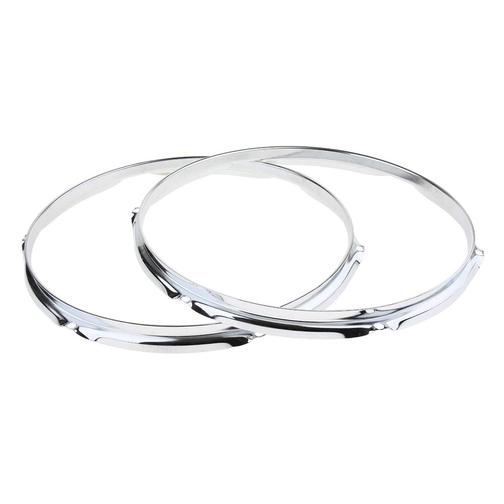 1 Pair Tom-Tom Drum Hoop Die Cast Ring Rim for 10/12/13/14inch Tom Drum - Silver, 13inch 6 Hole