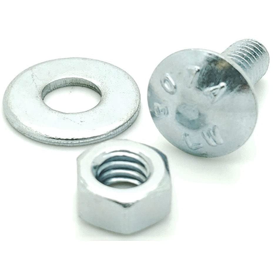 100 Qty 1/4-20 x 3/4" Long Carriage Bolts Set w/Nuts & Washers (BCP276)