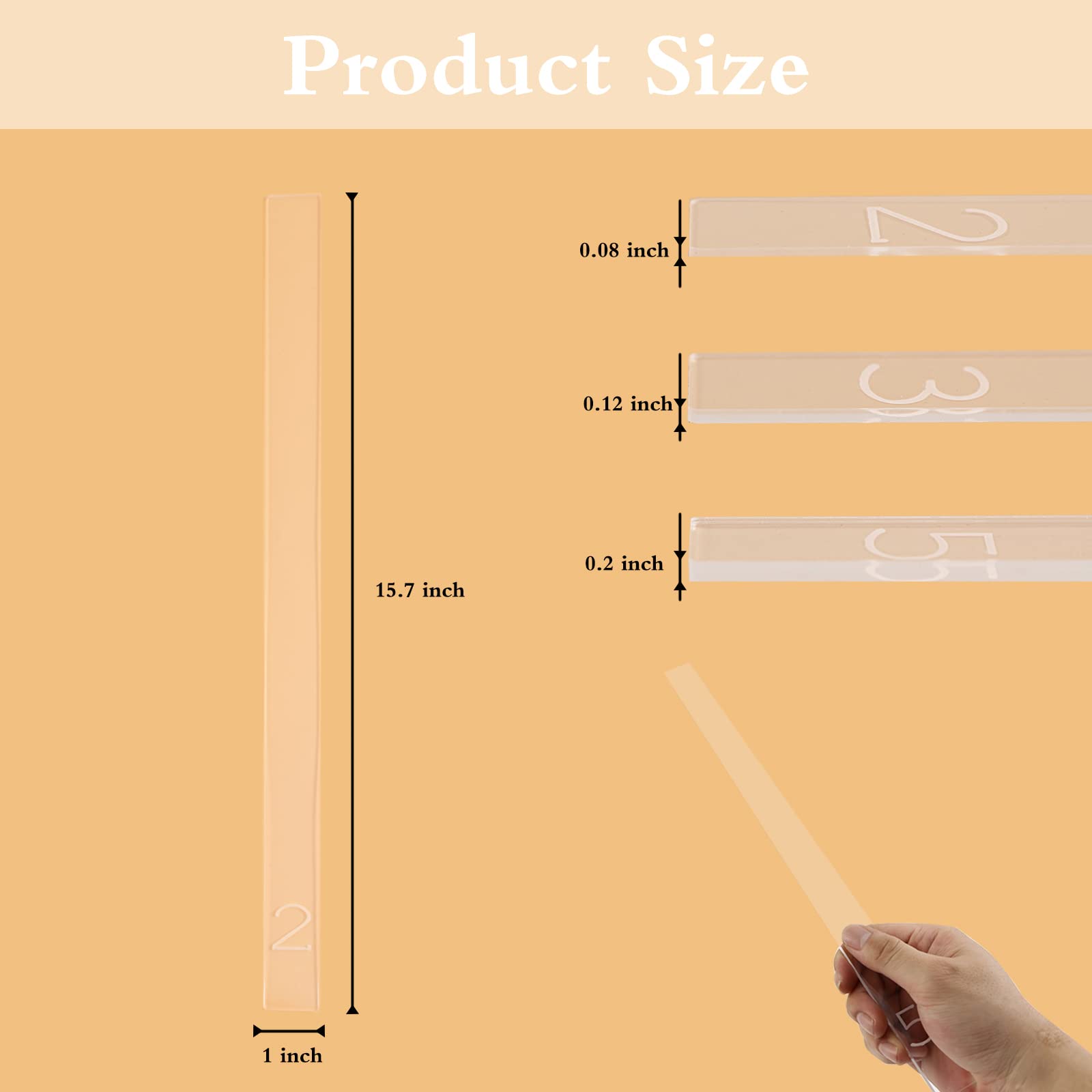 0.08 inch 0.12 inch 0.2 inch Rolling Pin Guide Sticks Set Dough Rolling Strips for Measuring Dough Strips Thickness Non-slip Non-stick Cookie Dough