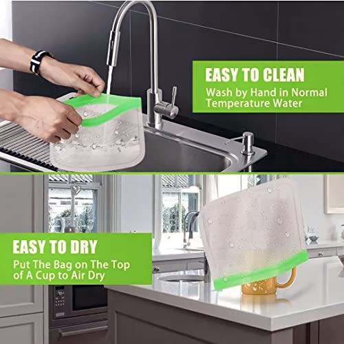 10 Pack Reusable Storage Bag, Dishwasher Safe,3 Galon Bags 4 sandwishs Bags and 3 Snack Bags, Leak-proof Reusable Quart bags for Marinate Meats, Cereal, Sandwich, Snack,