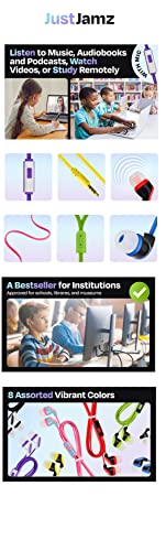 10x Multipack | Earbuds with Microphone, for Schools, Classroom, Libraries, Museums, etc., Wired in-Ear Earphones with Mic for Kids, Teenagers & Adults, Affordable Bulk Headphones