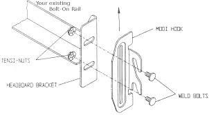 #35 Bed Frame Conversion Brackets, Four Down Hooks, Priority Mail Shipping. Bolt-On to Hook-On, Headboard to Foot Board, Bed Frame Adapter Plates, 2 Inch Height Adjustment. Pack of 4