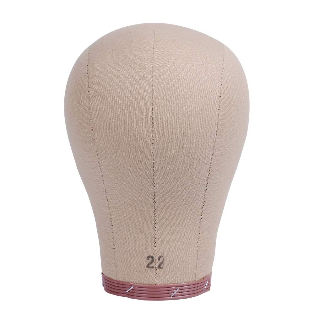 1 Piece 22 Inch Wig Head Cork Canvas Block Head Mannequin Head for Wigs Display Styling Manikin Head (22 inch)