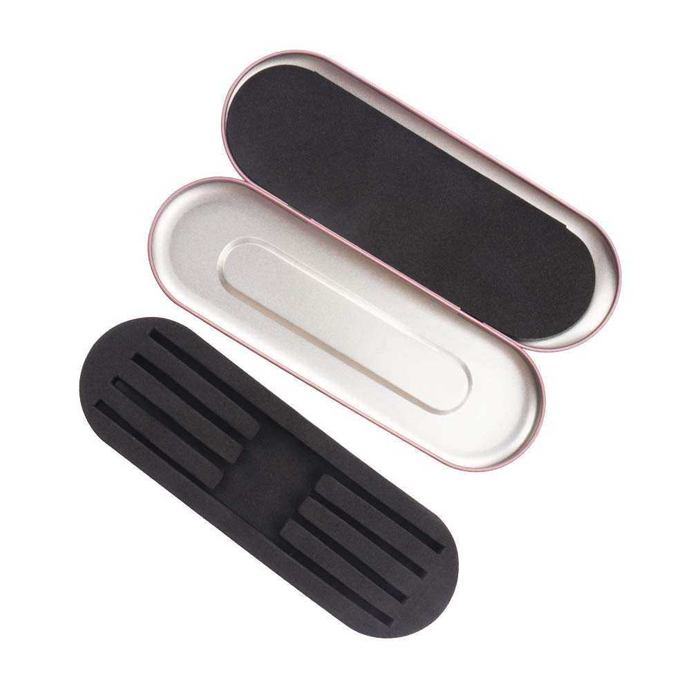 1 Pc Eyelash Extension Tweezers Storage Case Professional Travel Small Box Portable Tin Holder Container for Tweezer, Pink
