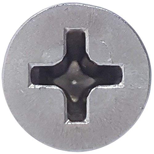 #10 x 1" Flat Head Wood Screws, Phillips Drive, Type 316 Marine Grade Stainless Steel, Partial Thread, Bright Finish, Quantity 25 by Fastenere
