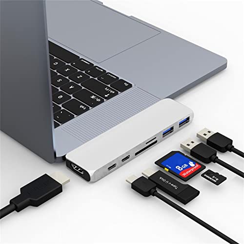 #V2iwOH Double USB Type C to 4K Hdmi 2 USB 3 0 Sd/Tf Card Reader 2 Type C 7 in 2 Hub Adapter