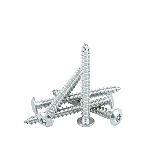 #8 x 1-1/2" Button Head Torx Security Sheet Metal Screws, Includes bit, 18-8 Stainless Steel Tamper Resistant, Qty 25 by Bridge Fasteners