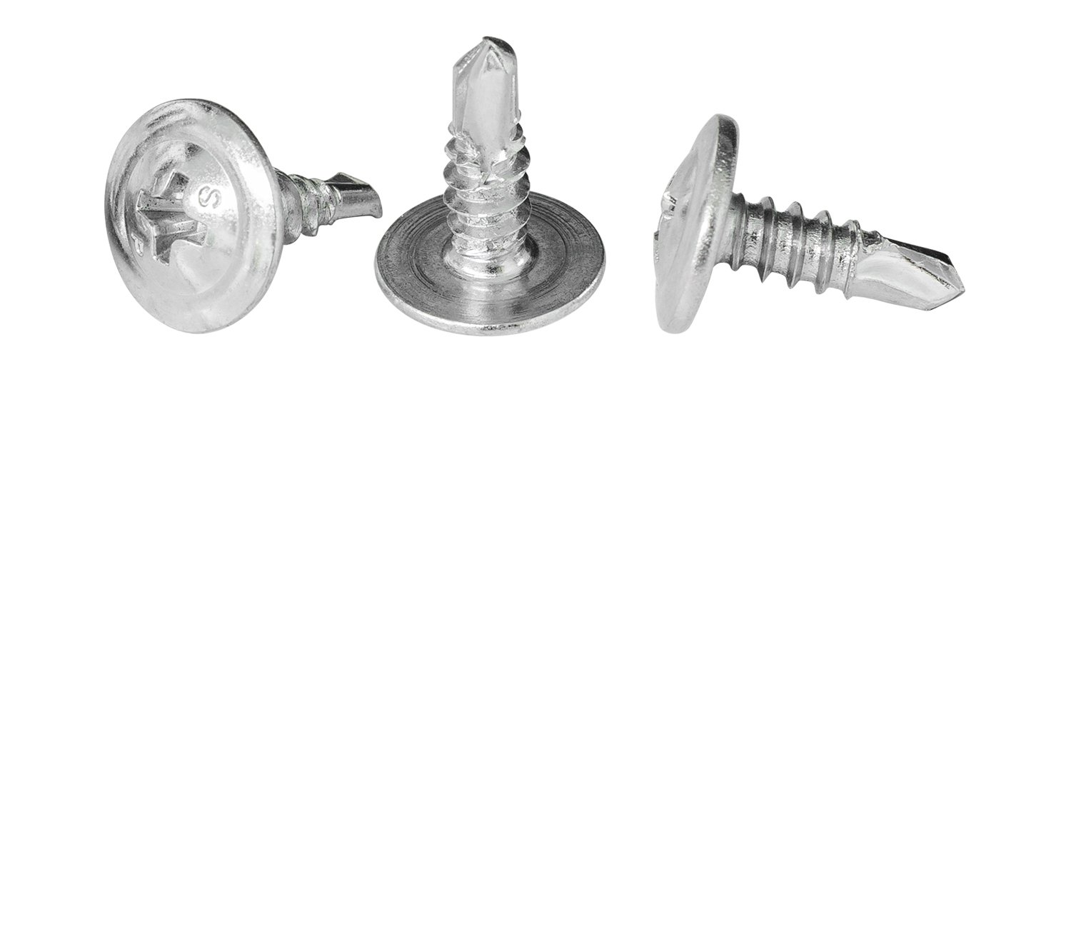 #8 x 1/2" Phillips Modified Truss Head Self-Drilling Tek Screw, Zinc-Plated Steel for Sheet Metal Attaches Wire Lath to Metal Studs - Box of 100