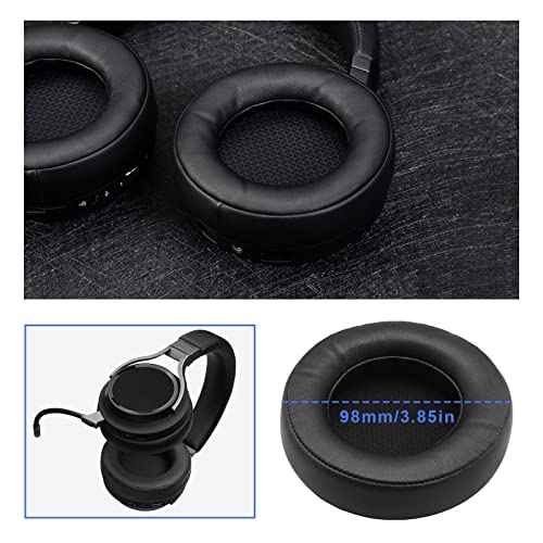 1 Pair Earpads Ear Cushions Protein Leather Memory Foam Replacement Repair Parts Compatible with Corsair Virtuoso RGB Wireless SE Headphones Black