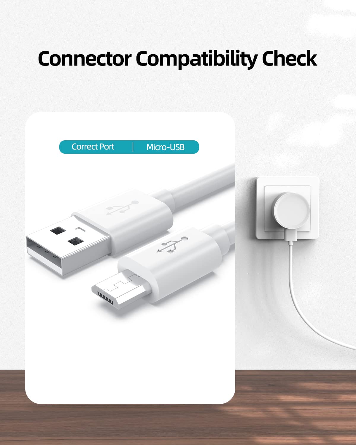 10W Micro USB Power Cord Fit for Google Nest Cam Indoor Power Cord Charger Adapter Supply (Not Fit for USB C)