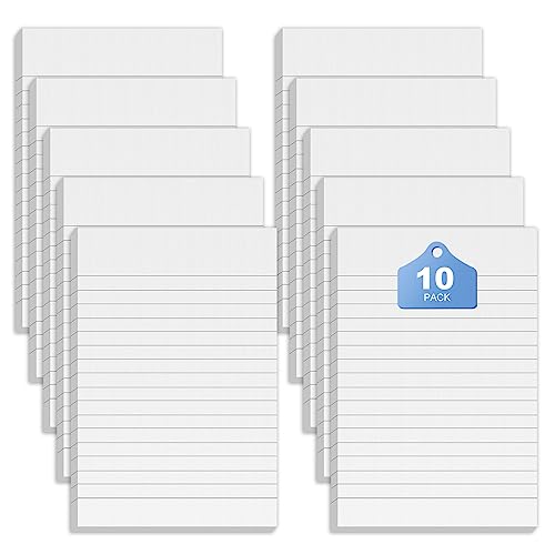 10 Pack Note Pads Small 4x6 Inch Lined Writing Memo Pads Refills Scratch Pads with 50 Sheets Each Pad Narrow Ruled Mini Pocket Notebook Writing Pads of Paper for Daily Work Planning and Organization