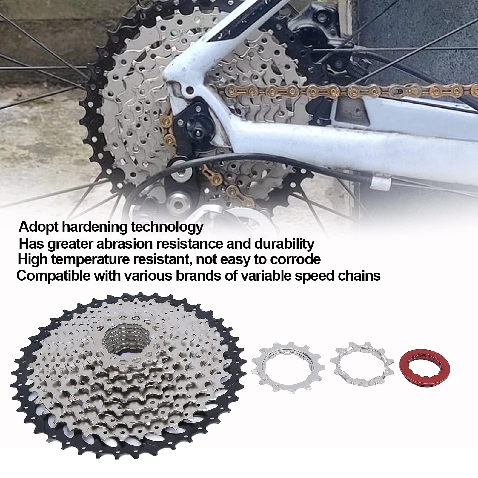 01 02 015 10 Speed Road Bike Flywheel, Durability High Temperature Resistance 10 Speed Cassette Flywheel for Cycling