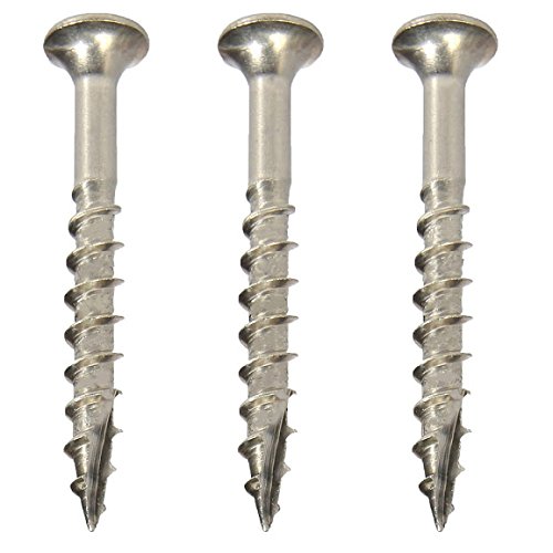 #10 x 3" Deck Screws 18-8 Stainless Steel, Square Drive, Type 17 Wood Cutting Point, Quantity 100, Size Number 10 x 3" Long by Fastenere