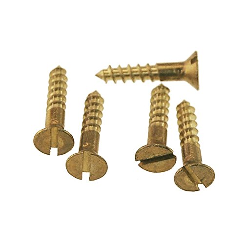 #10 x 3/4 Brass Wood Screws, Flat Countersunk Head, Slotted Drive - (Pack of 100) Solid Brass Plain Finish, Screw Size: #10, Length: 3/4 inches
