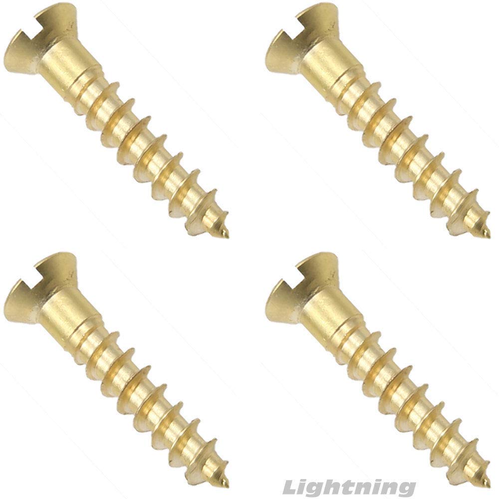 #0 x 3/8 Solid Brass Flat Head Slotted Wood Screw Qty 100