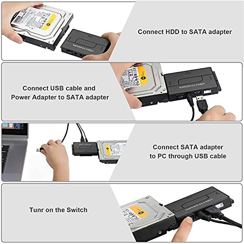 【Bundle】 YINNCEEN USB 3.0 Switcher Selector 2 Computer Sharing 4 USB Devices and USB 3.0 to SATA IDE Adaper Hard Drive Reader