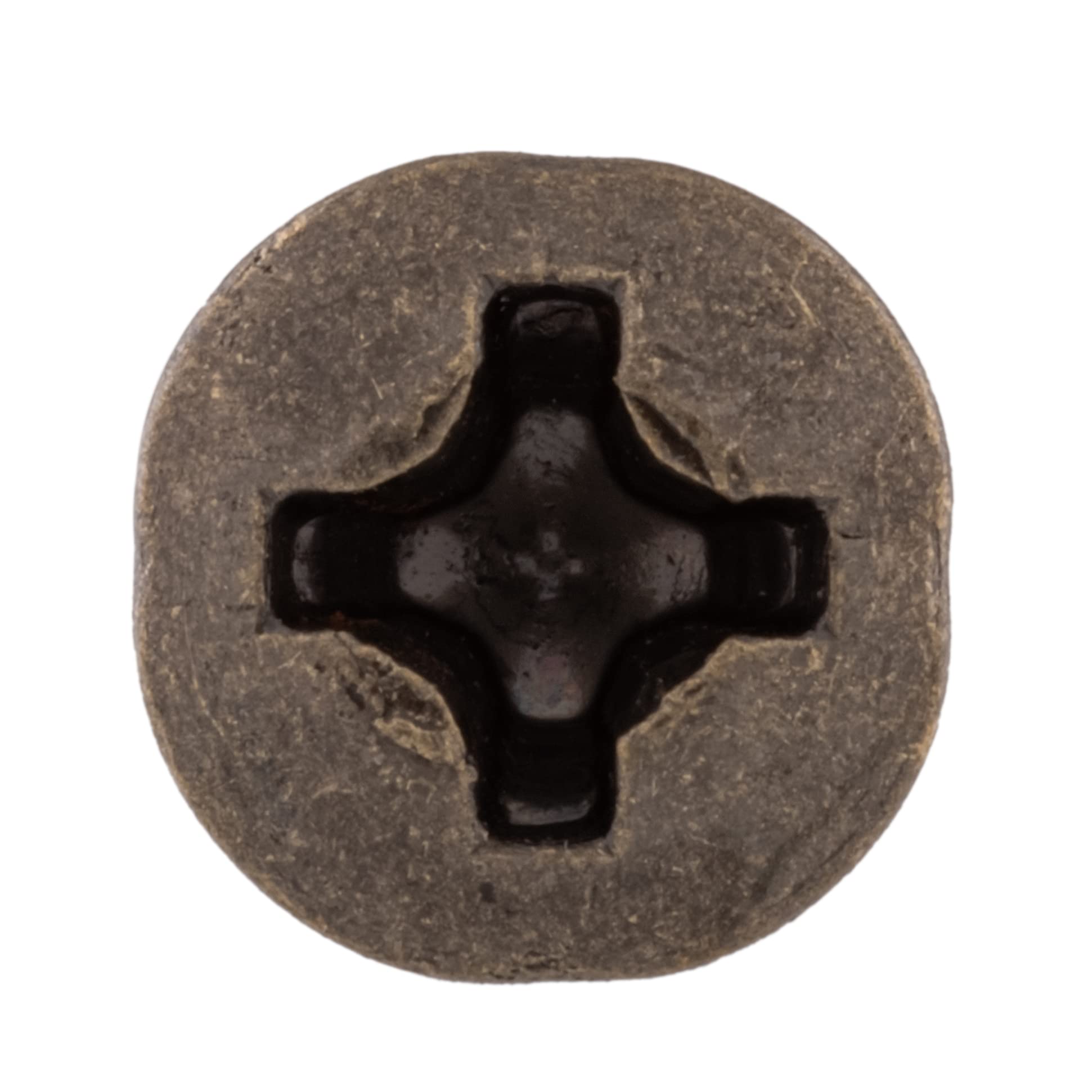 #5 x 5/8" Antique Brass Round Head Phillips Wood Screws - Pack of 25 - Self Tapping Screws for Wood - RH558-SAB