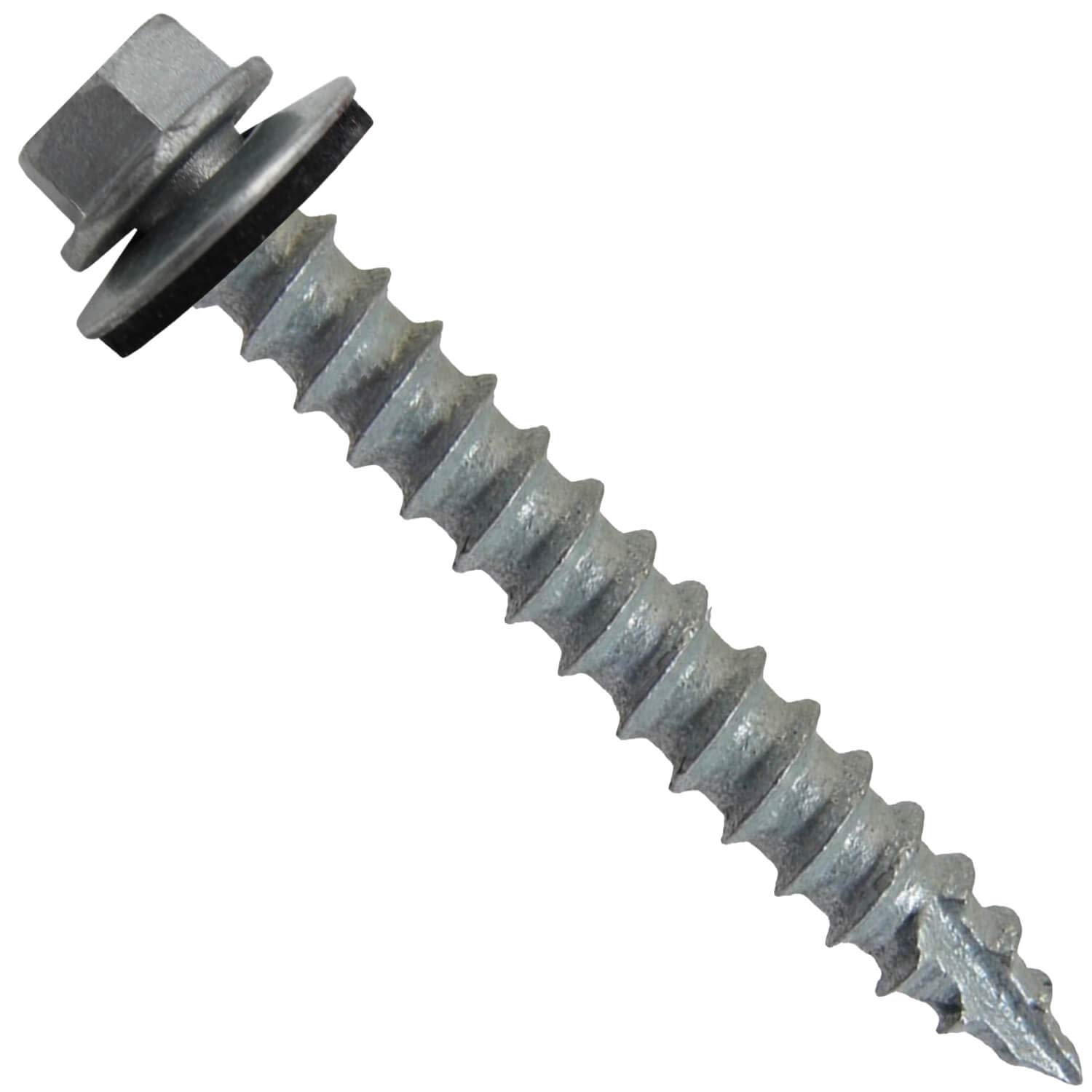 #14 Metal Roofing Screws: (250) Screws x 2" Galvanized Hex Head Sheet Metal Roof Screw. Self Starting Metal to Wood Sheet Metal Screws with EPDM Washer. for Corrugated Roofing