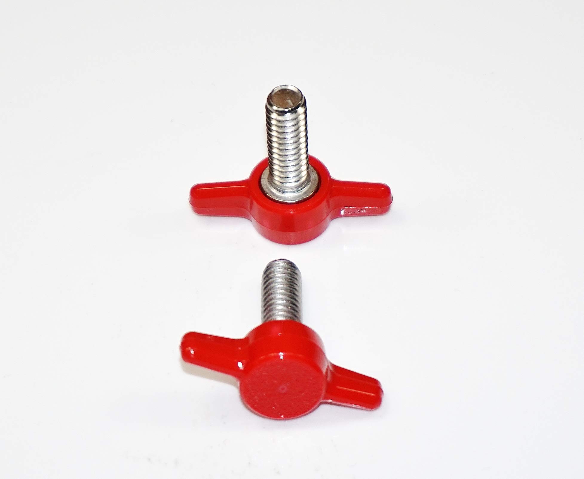 1/4"-20 x 3/4" Thumb Screws SS with Tee/Wing Butterfly Knob Thumb Screws (12) Red