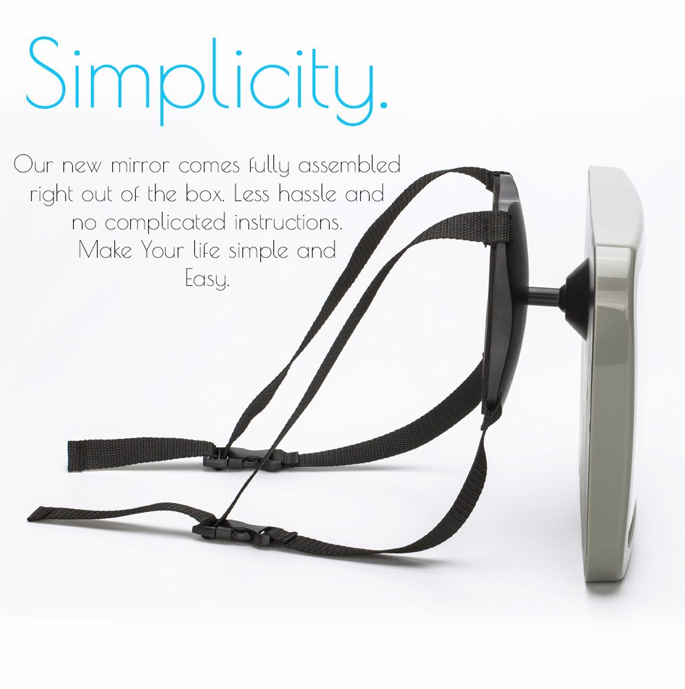 #1 Back Seat Mirror - Baby & Mom Rear View Baby Mirror - Easily Watch Your Precious Child in-Car - Adjustable, Convex and Shatterproof Glass