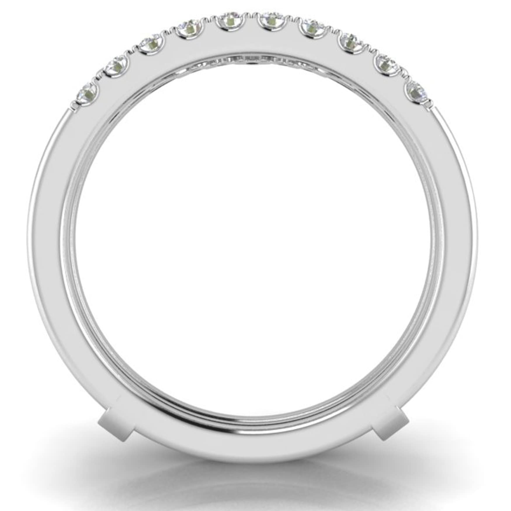 0.51 Cttw White Round & Marquise Cut Moissanite Diamond Princess Crown Ring Wraps And Enhancer Wedding Engagement Rings Guard For Women (7.5)