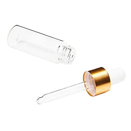 0.17 oz Clear Glass Dropper Bottles, Pipettes, Labels, Funnels (Gold, 95 Pieces)