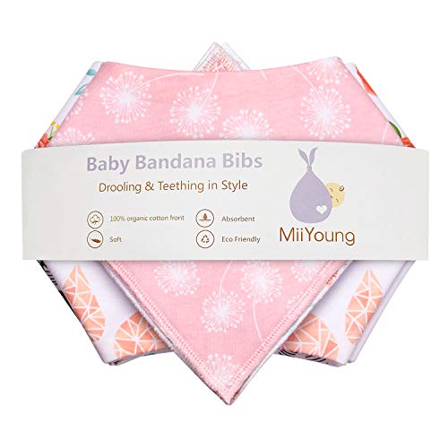 10-Pack Baby Girl Bandana Drool Bibs Gift Set for Drooling Teething by MiiYoung