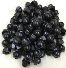 1/4-20 Acorn Cap Hex Nuts Black Oxide Bolt Thread Cover Smooth Rounded (10 pcs) - ss