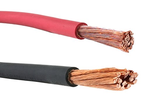 #2 Gauge AWG - Flex-A-PreneĀ® - Welding/Battery Cable - Black & Red - 600 V - Made in USA (25 FEET OF EACH COLOR)