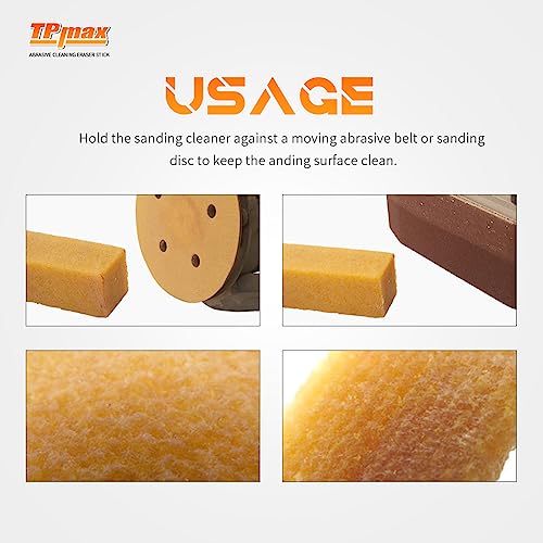 1-1/2" x 1-1/2" x 8" Inch Abrasive Cleaning Eraser Stick for Cleaning Abrasive Sanding Belts & Sanding Discs Sandpaper Rough Tape, Skateboard and Shoes Natural Rubber Build
