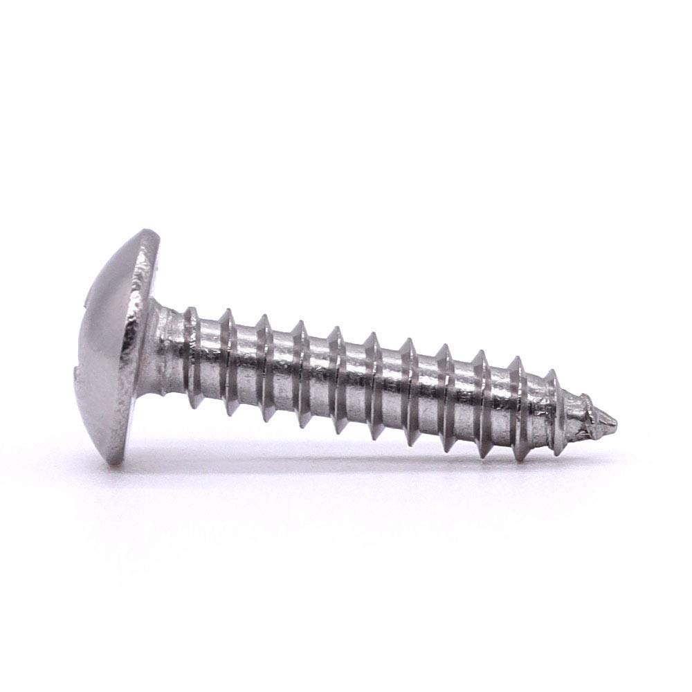 #10 x 3/4" Truss Head Wood Screw, Phillips Truss Head Self Tapping Sheet Metal Tek Screw, 18-8 Stainless Steel 304, Brgiht Finish, 100 PCS