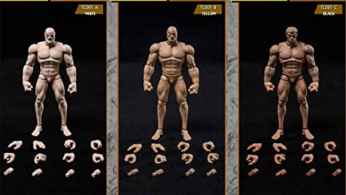 1/12 Scale Male Action Figure,6inch Flexible Muscular Strong Male Action Figure Body Doll Collection (White Skin)