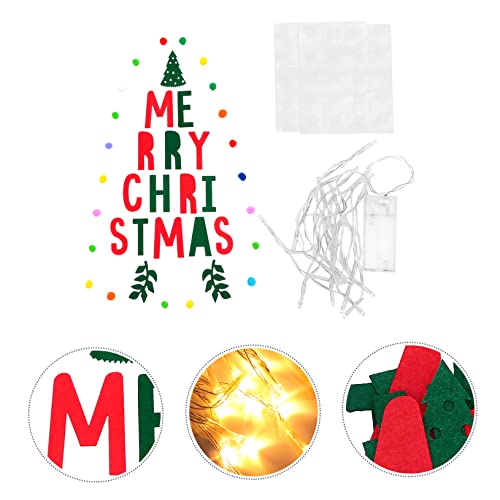 1 Set Christmas Tree with Lights Christmas Decorations LED Decor Christmas Tree Light Christmas Fairy Light Wall Felt Christmas Tree Christmas Wall Decor Xmas Ornament LED
