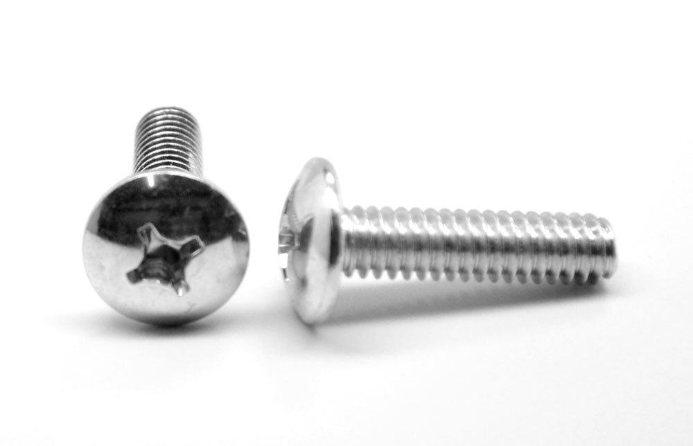 #10-32 x 5/8" (FT) Fine Thread Machine Screw Phillips Truss Head Stainless Steel 18-8 Pk 50