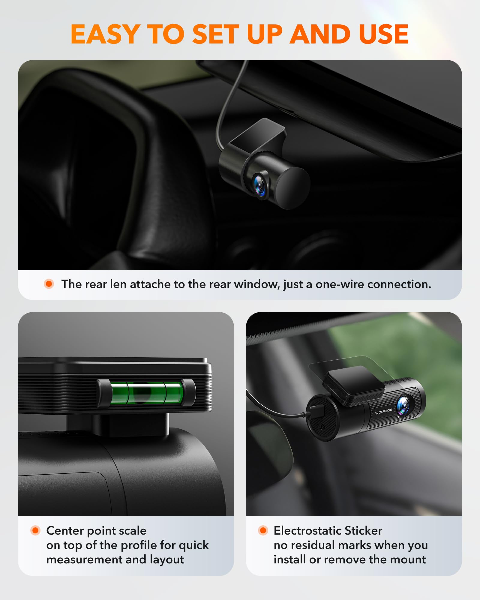【WOLFBOX i05 Dash Cam + Type-C Hardwire Kit+128G Card】 i05 Dash Cam with Type-C Hardwire,128G Card Kit
