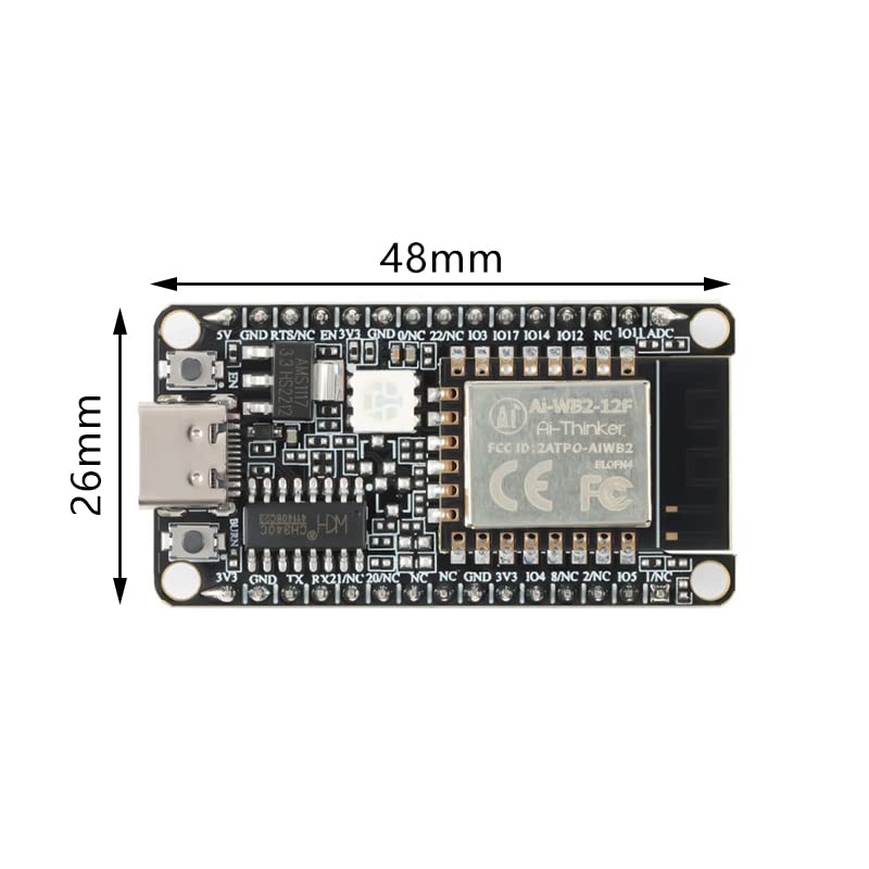 000 EC Buying 3Pcs NodeMCU Ai-WB2-12F WiFi Development Board BT 5.0 Bluetooth 5.0 Wireless Development Board NodeMCU-Ai-WB2-12F-Kit Type-C Interface