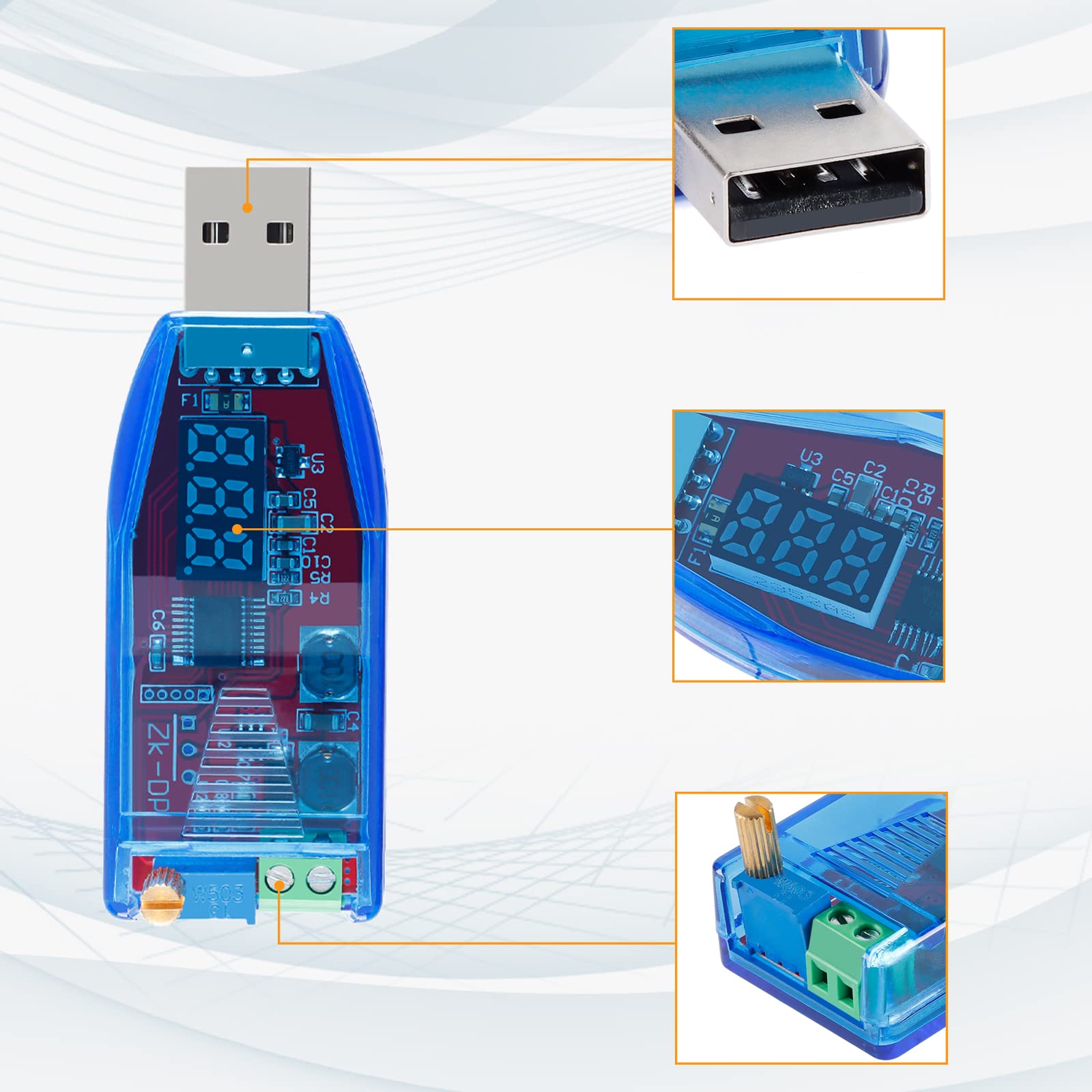 000 EC Buying DC-DC USB Power Supply Module, DC-DC USB Adjustable Step-up Power Supply Regulator Module, with Display 5V to 3.3V 9V 12V 24V 3W DC Voltage Regulator Adjustable Power Module 3.3V