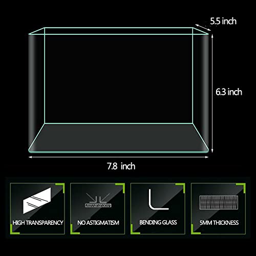 1 Gallon Aquarium Fish Tank,Rimless Aquarium Tank,7.8" L × 6.3" H × 5.5" W