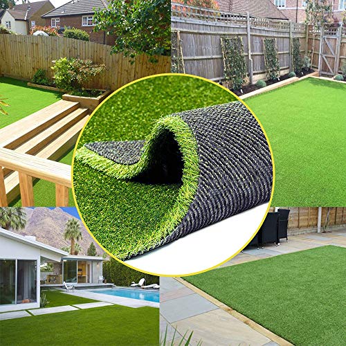 0.8inch Realistic Synthetic Artificial Grass Turf,Thick Faux Grass Indoor Outdoor Landscape Lawn Pet Dog Turf Carpet for Garden Backyard Balcony