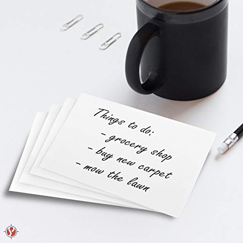 100 Extra Thick Index Cards | Blank Note Card | 14pt (0.014β) 100lb | Heavyweight Thick White Cover Stock | 100 Cards Per Pack - 3 x 5 Inches